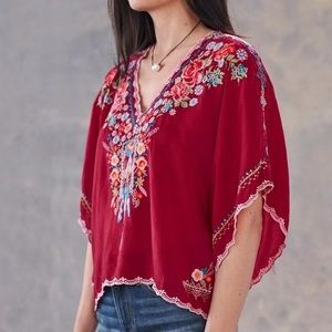 Johnny Was | Tops | Johnny Was Klarah Top In A Deep Red Color | Poshmark